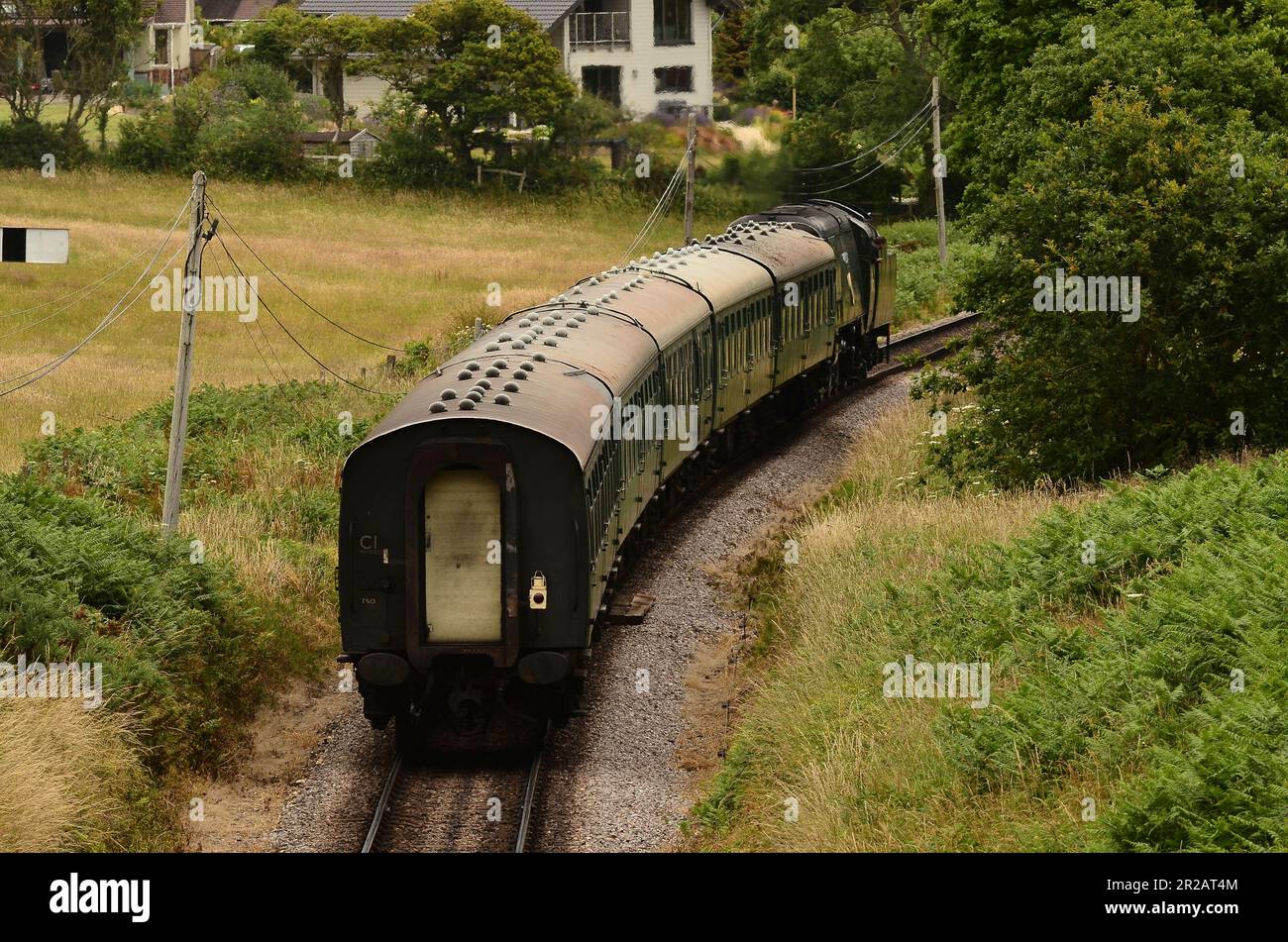 Passenger train departing from Harman's Cross station on the Swanage ...