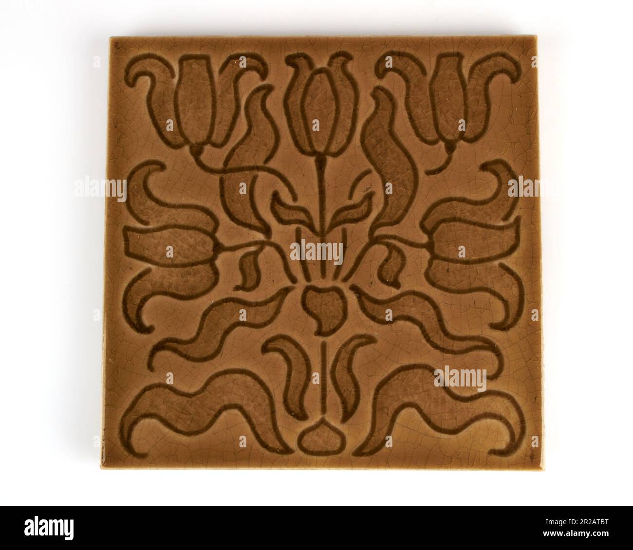 Antique 1900s Pilkington Art Nouveau tulip pottery tile Stock Photo - Alamy