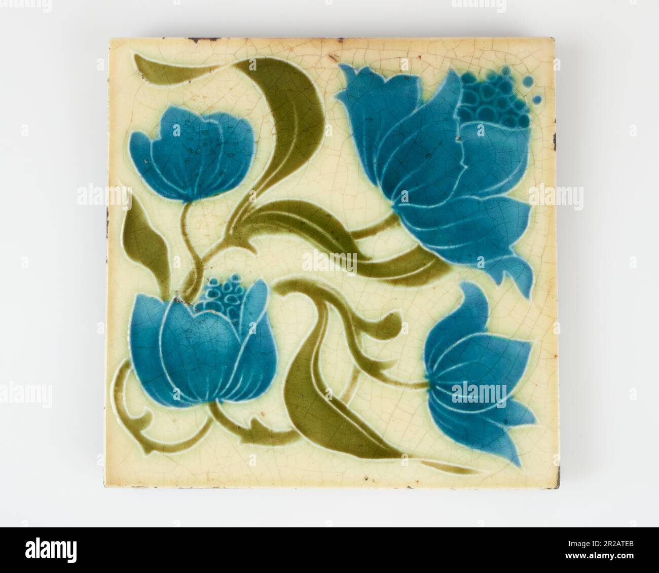 Antique 1900s Marsden Tile Co. Ltd Art Nouveau pottery tile in the ...