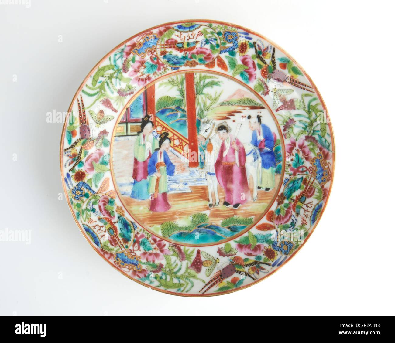 Antique 19thc. Chinese Famille Rose Canton porcelain saucer dish Stock ...