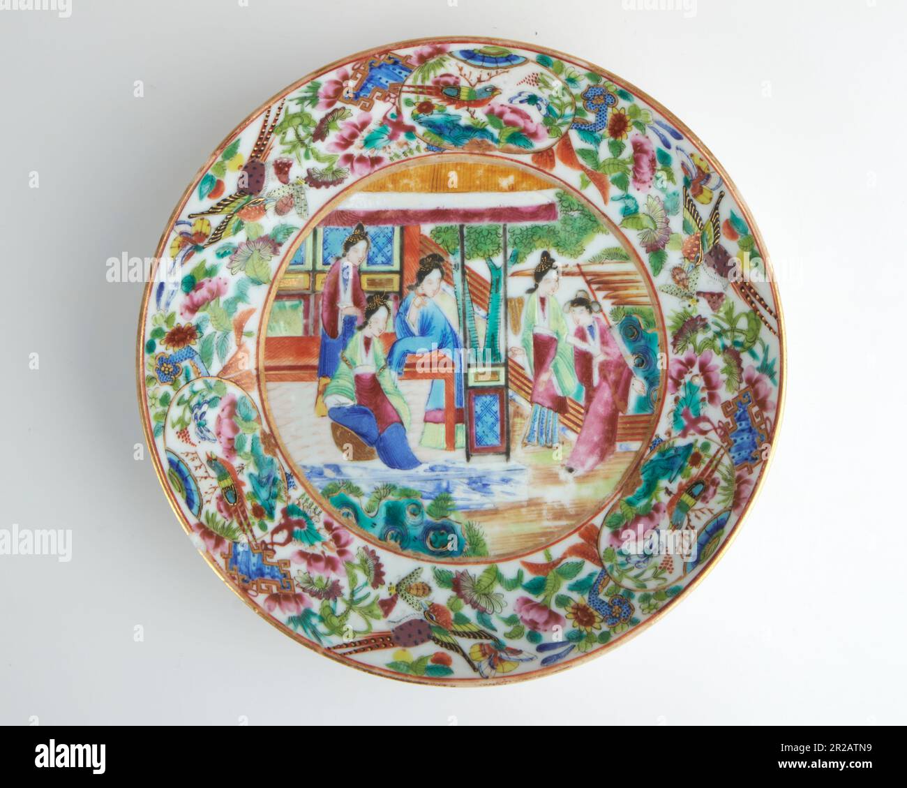 Antique 19thc. Chinese Famille Rose Canton porcelain saucer dish Stock ...