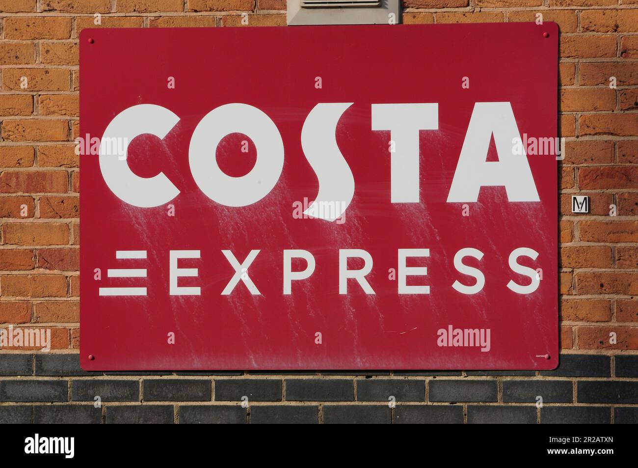 Costa express coffee shop sign Stock Photo - Alamy