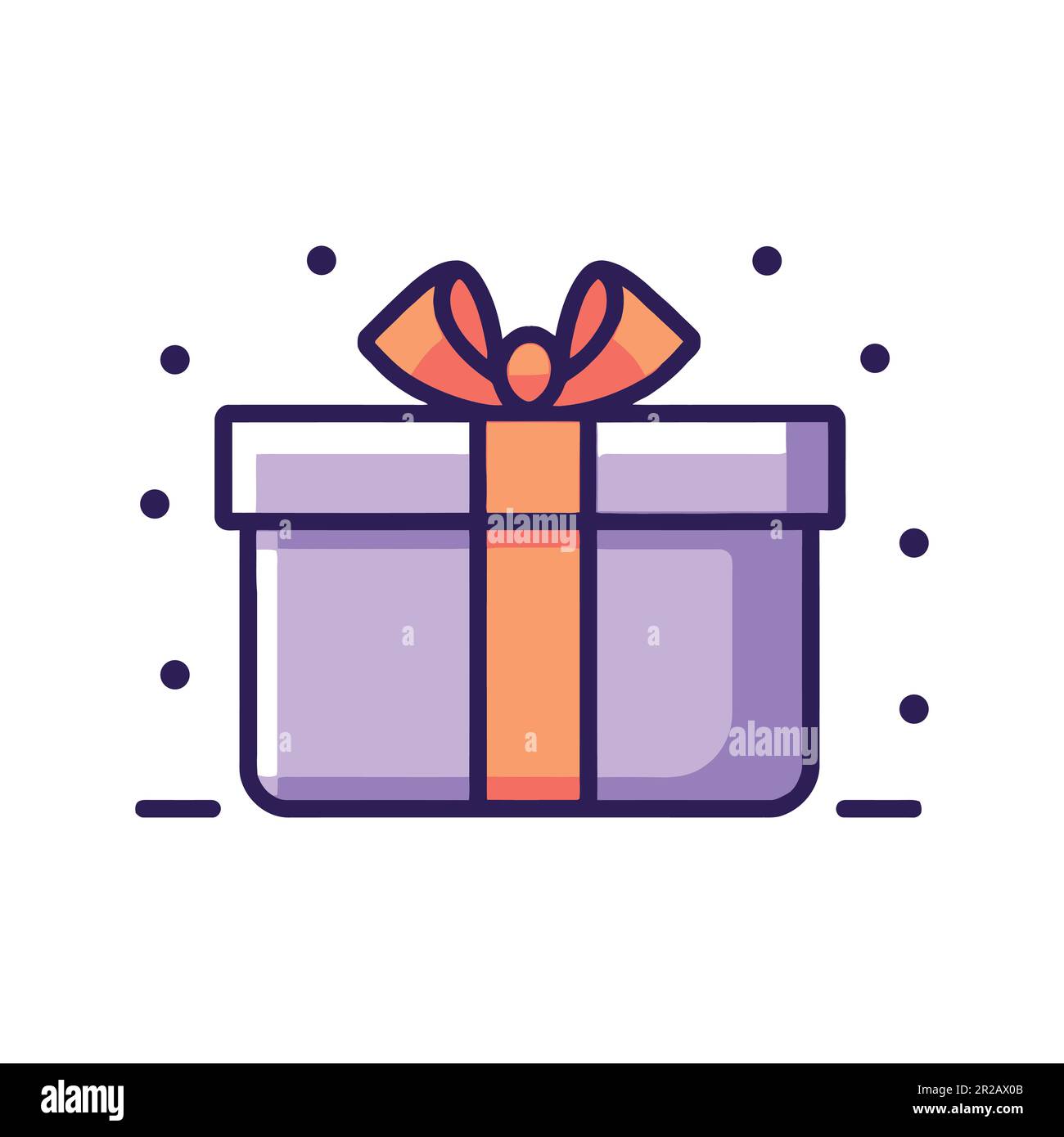 Gift icon in cartoon style on a white background. Vector illustration ...