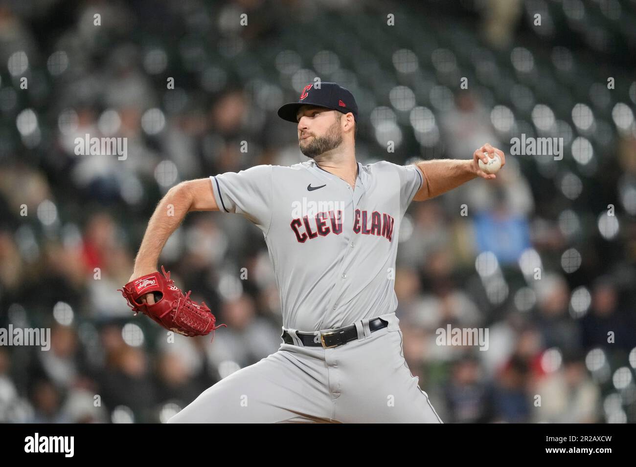 Cleveland Guardians relief pitcher Sam Hentges delivers in a baseball ...