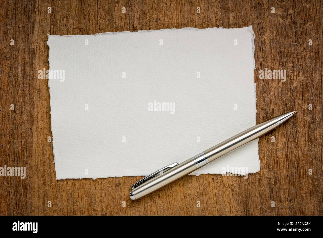 small sheet of blank white Khadi rag paper from South India against ...