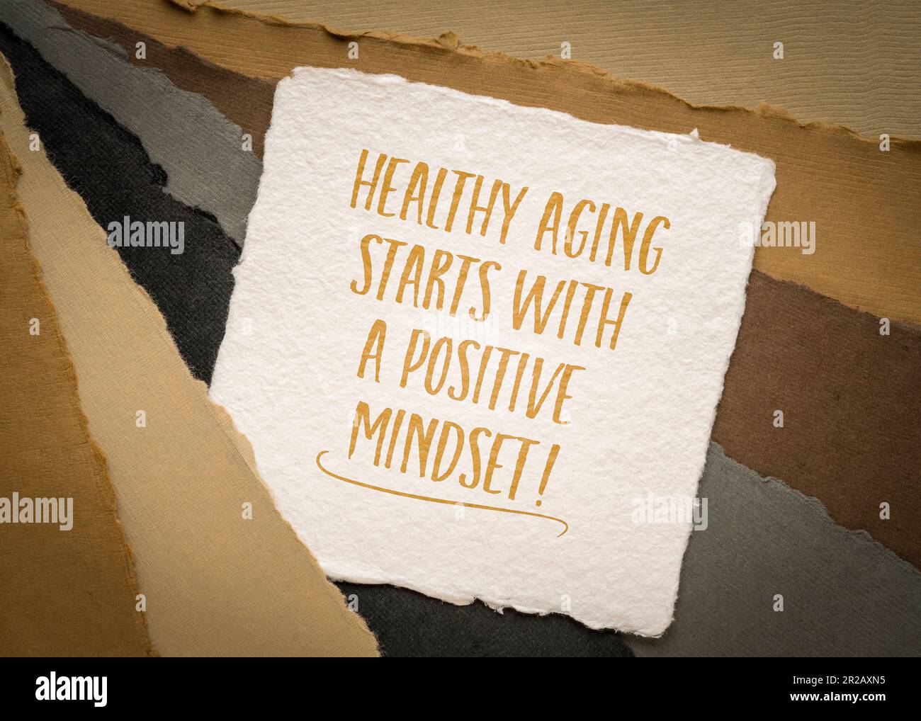 healthy aging starts with a positive mindset - inspirational note ...