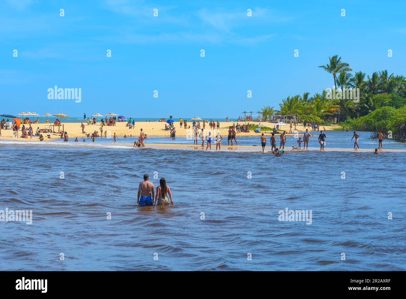 Tourism at Nativos Beach with a view of Coqueiros Beach, the beautiful ...