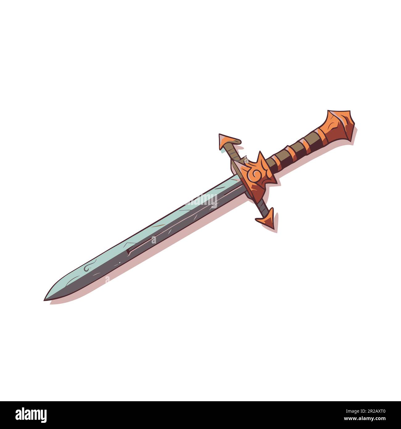 Sword in cartoon style isolated on white background. Vector ...