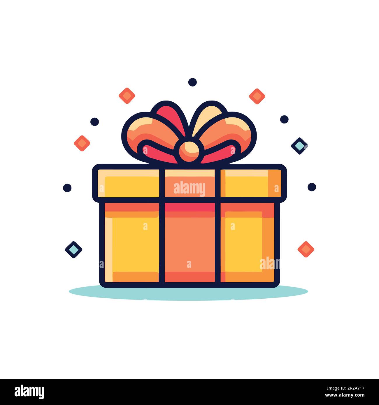 Gift icon in cartoon style on a white background. Vector illustration ...