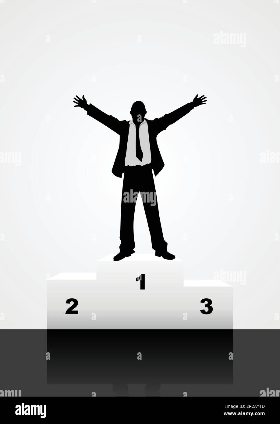 Silhouette illustration of a male on rank stages Stock Vector Image ...