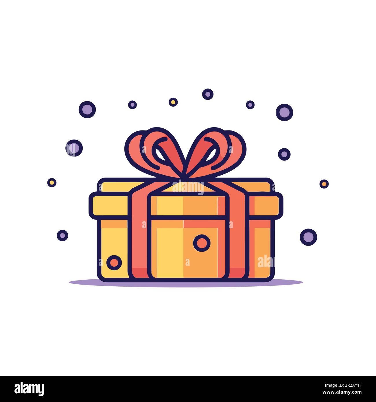 Gift icon in cartoon style on a white background. Vector illustration ...