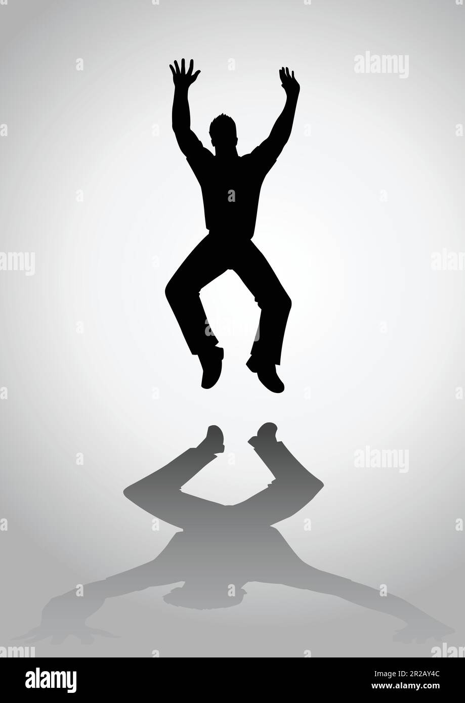 Silhouette of a man figure jumping Stock Vector Image & Art - Alamy