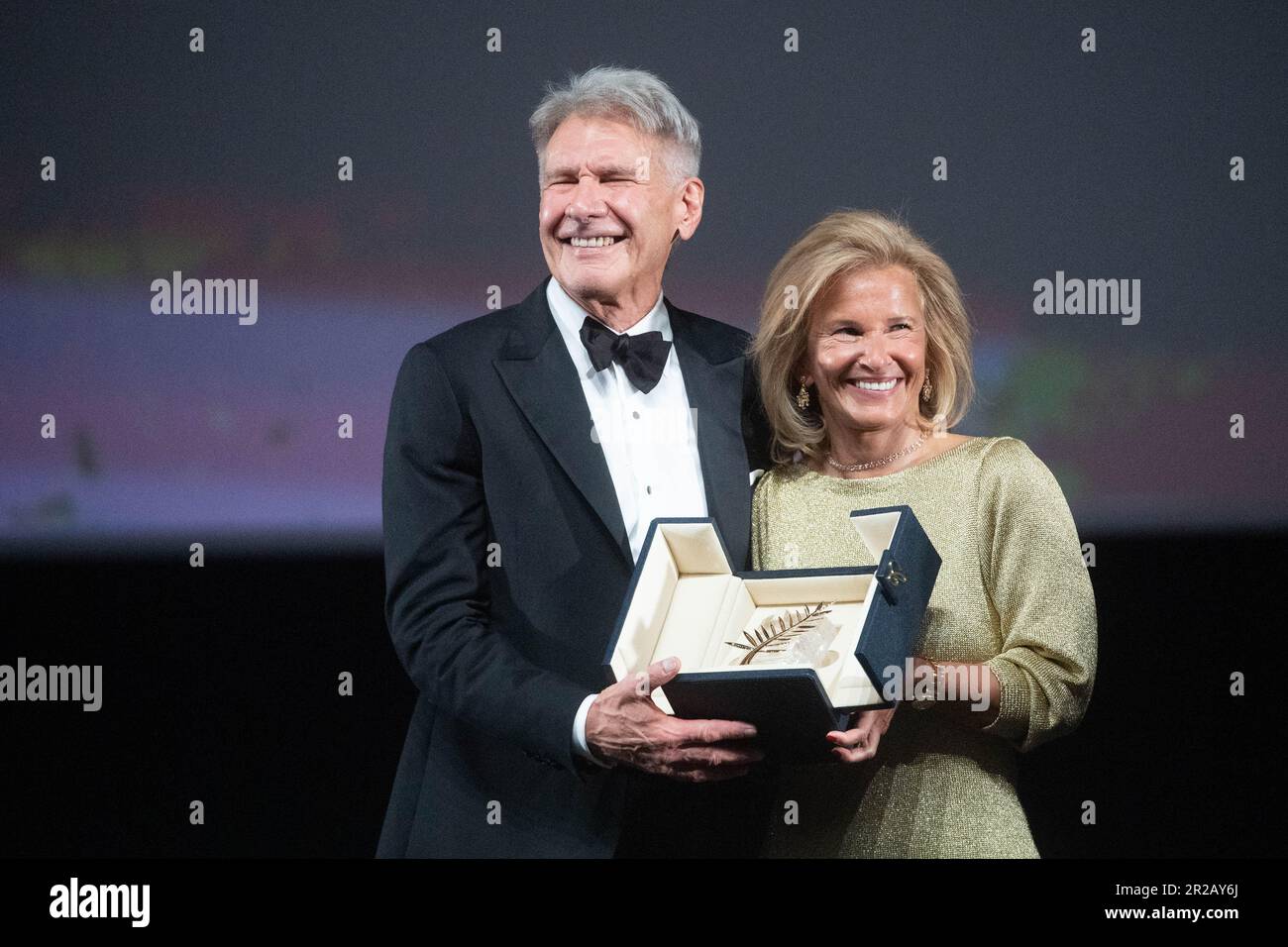 Cannes, France. 18th May, 2023. Harrison Ford with Iris Knobloch ...