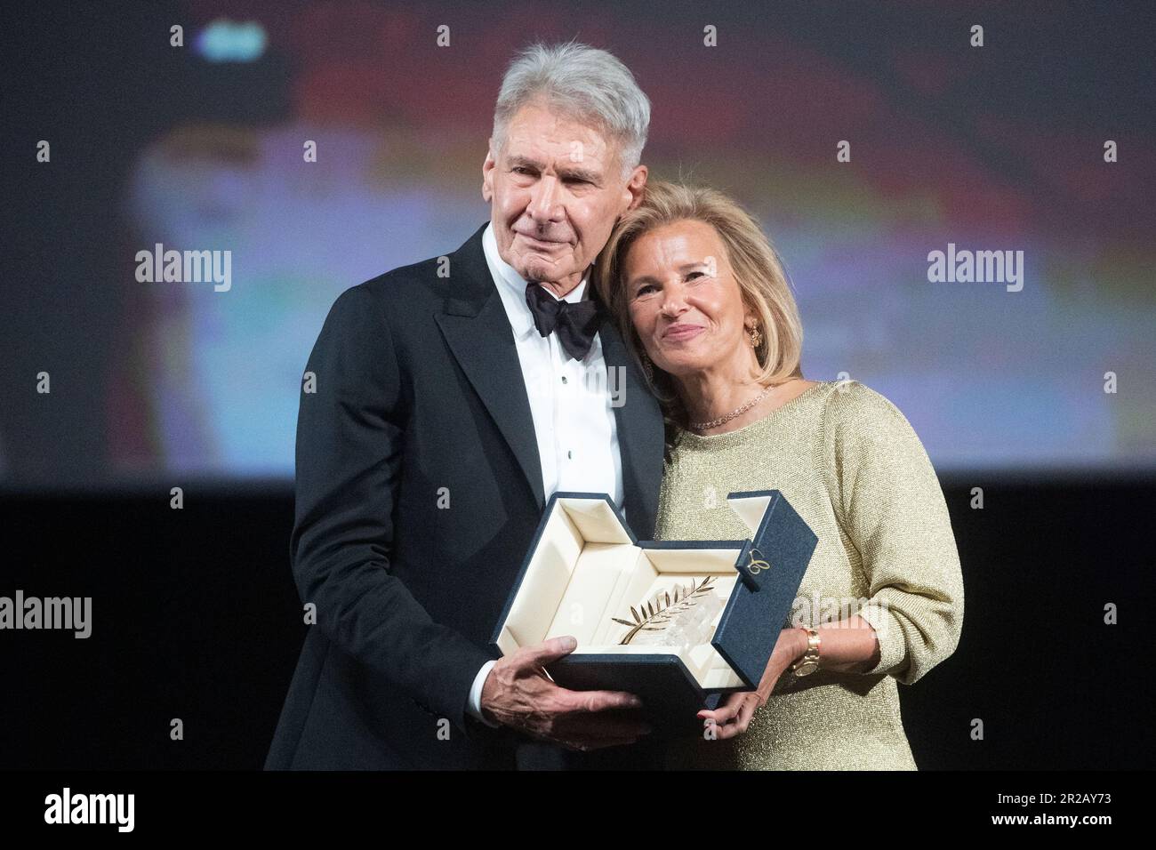 Cannes, France. 18th May, 2023. Harrison Ford with Iris Knobloch ...