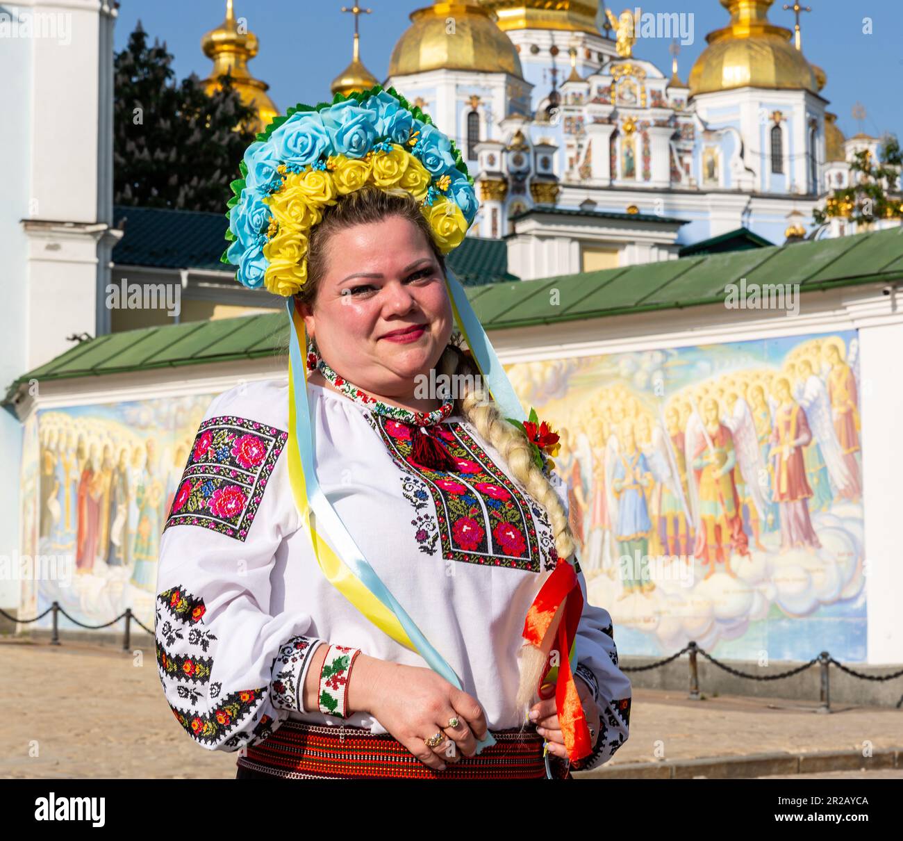 Kyiv, Ukraine. 18th May, 2023. A woman wearing a Ukrainian ...