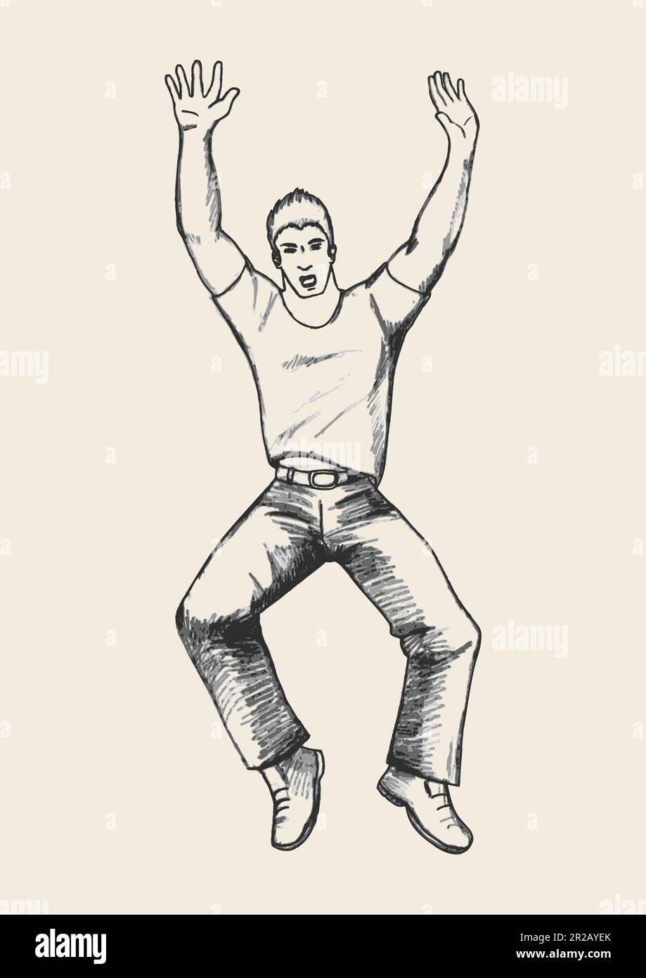 Sketch illustration of a man figure jumping Stock Vector Image & Art ...