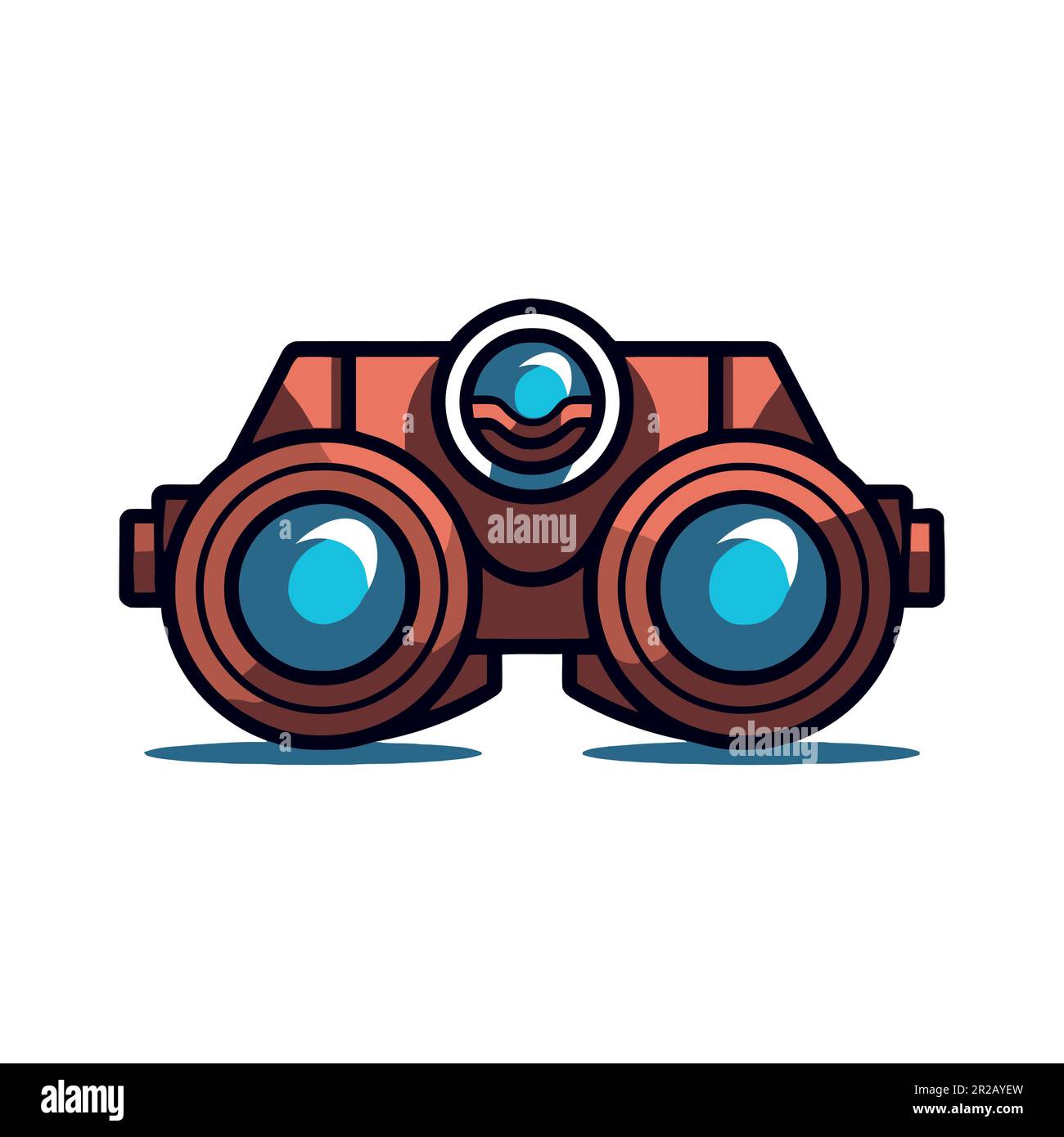 Binoculars for observation. Single icon in cartoon style isolated on ...