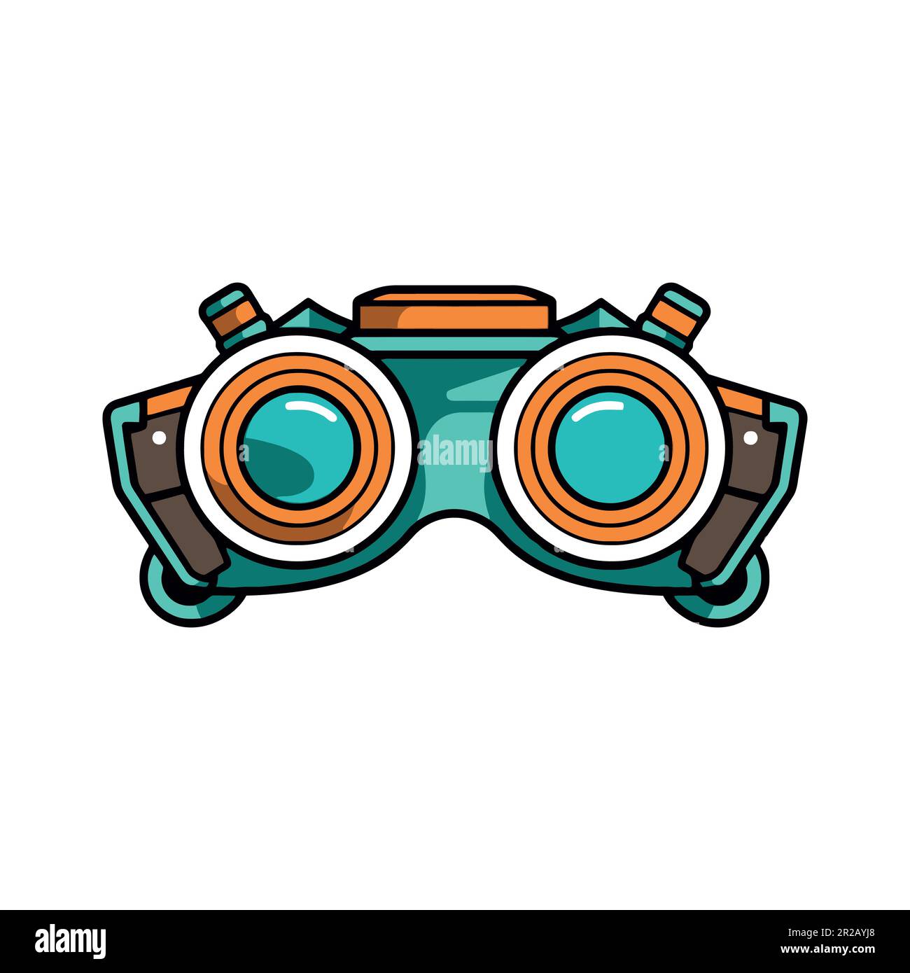 Binoculars for observation. Single icon in cartoon style isolated on ...