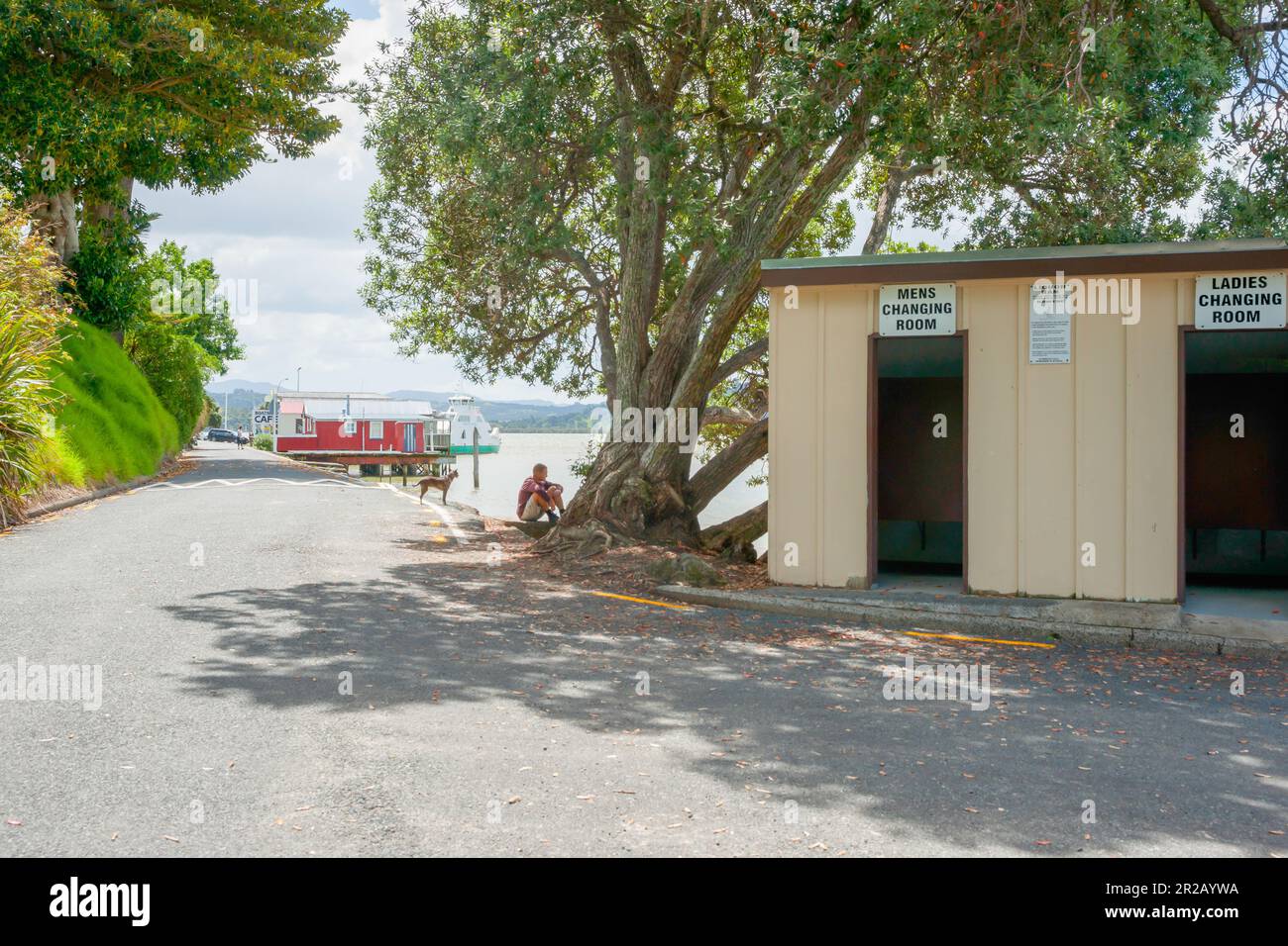 Rawene New Zealand -March 6 2011; Road around waterfront past men's and ...