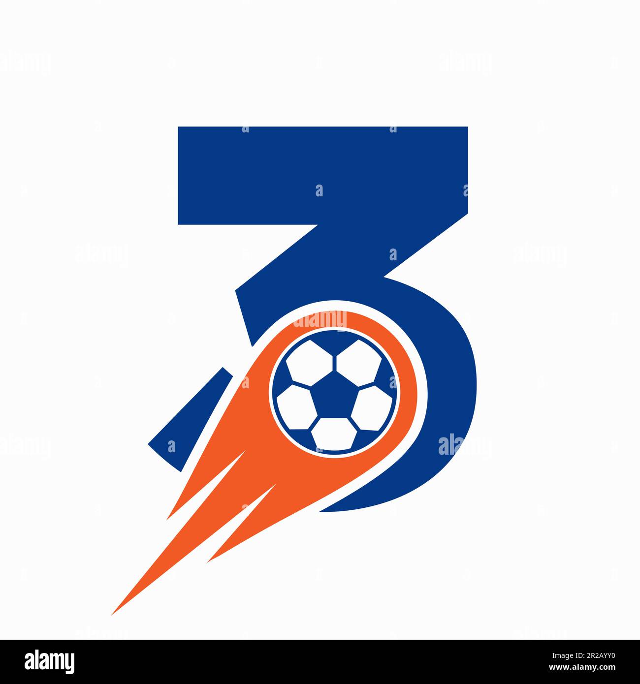 Letter 3 Football Logo Concept With Moving Football Icon. Soccer Logo ...
