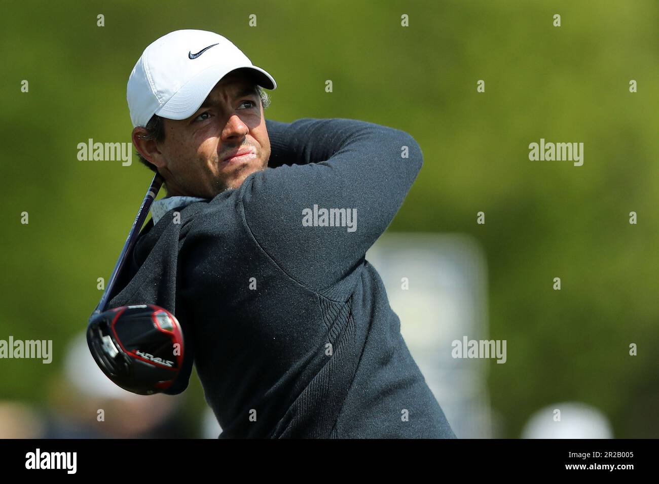 Rochester, United States. 18th May, 2023. Rory Mcilroy watches his tee ...