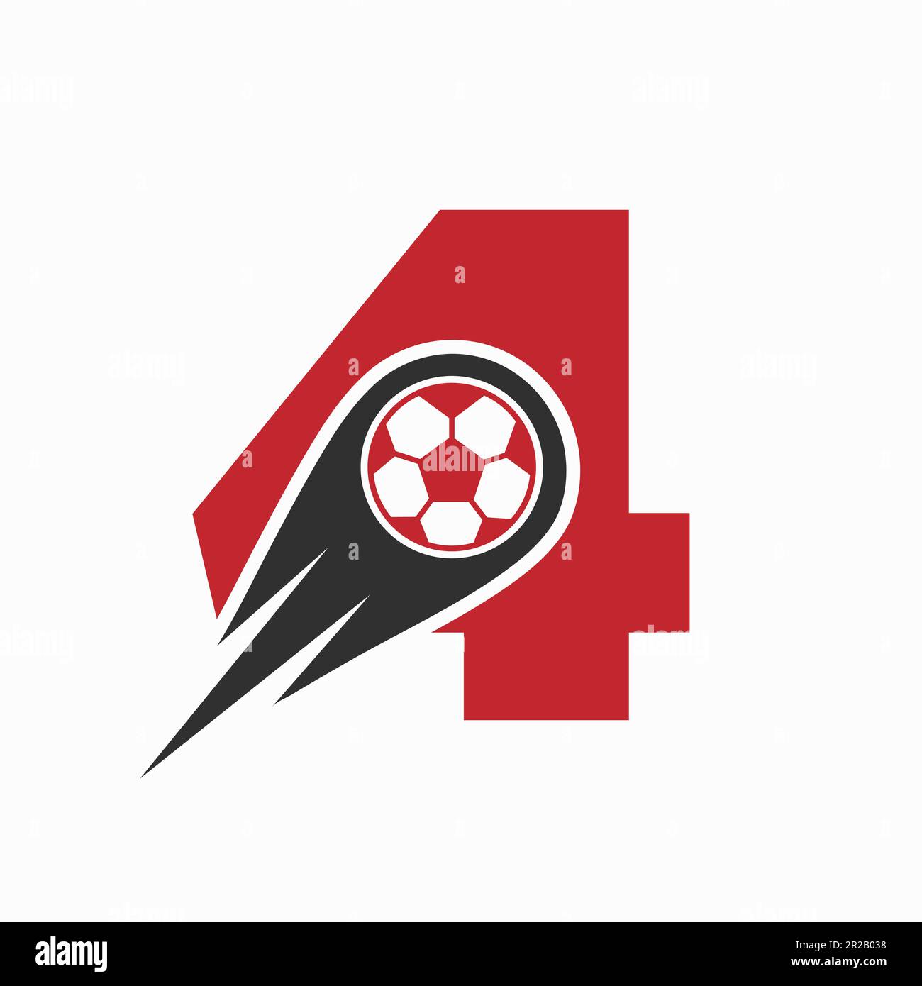 Letter 4 Football Logo Concept With Moving Football Icon. Soccer Logo ...