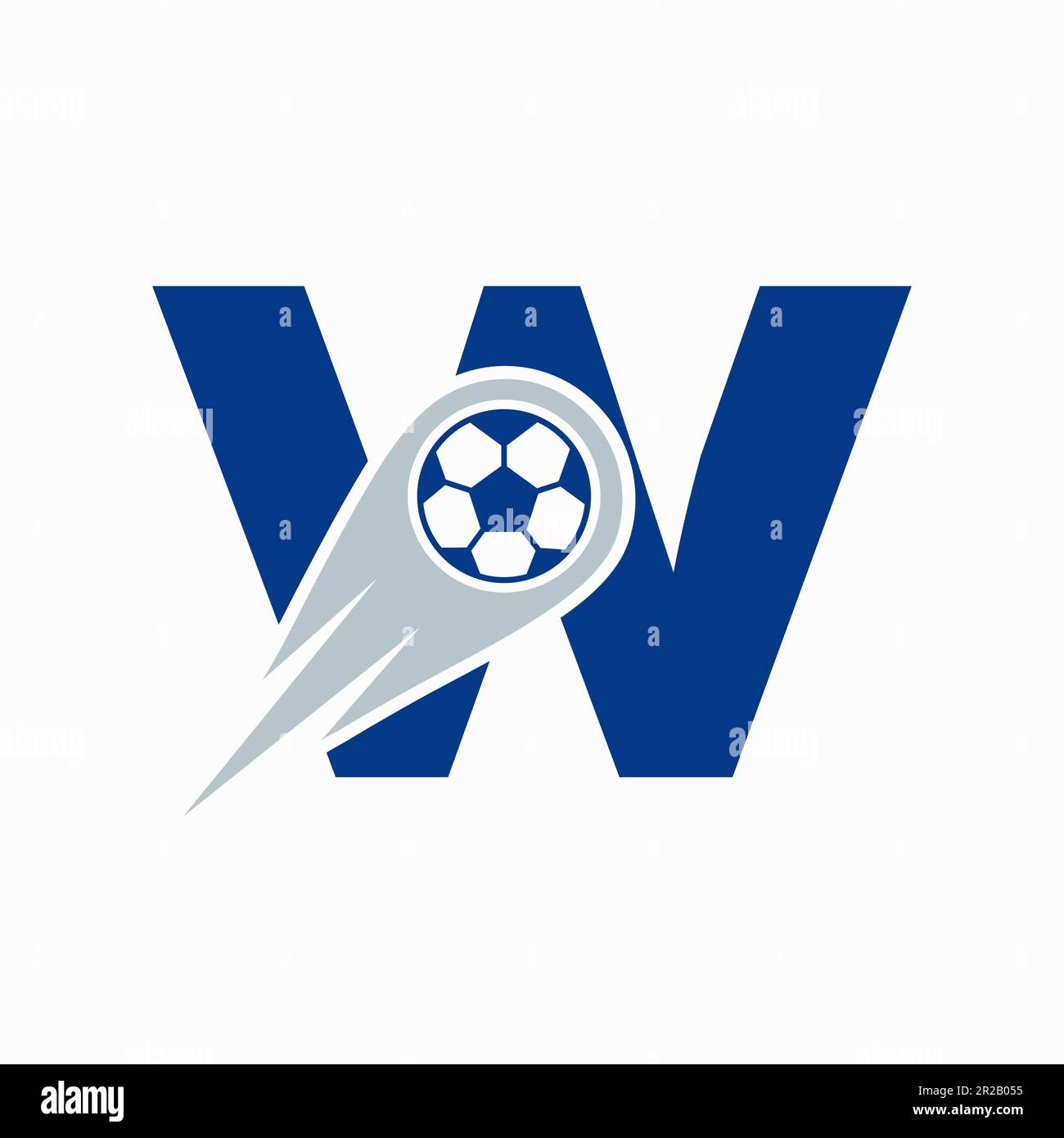 Letter W Football Logo Concept With Moving Football Icon. Soccer Logo ...
