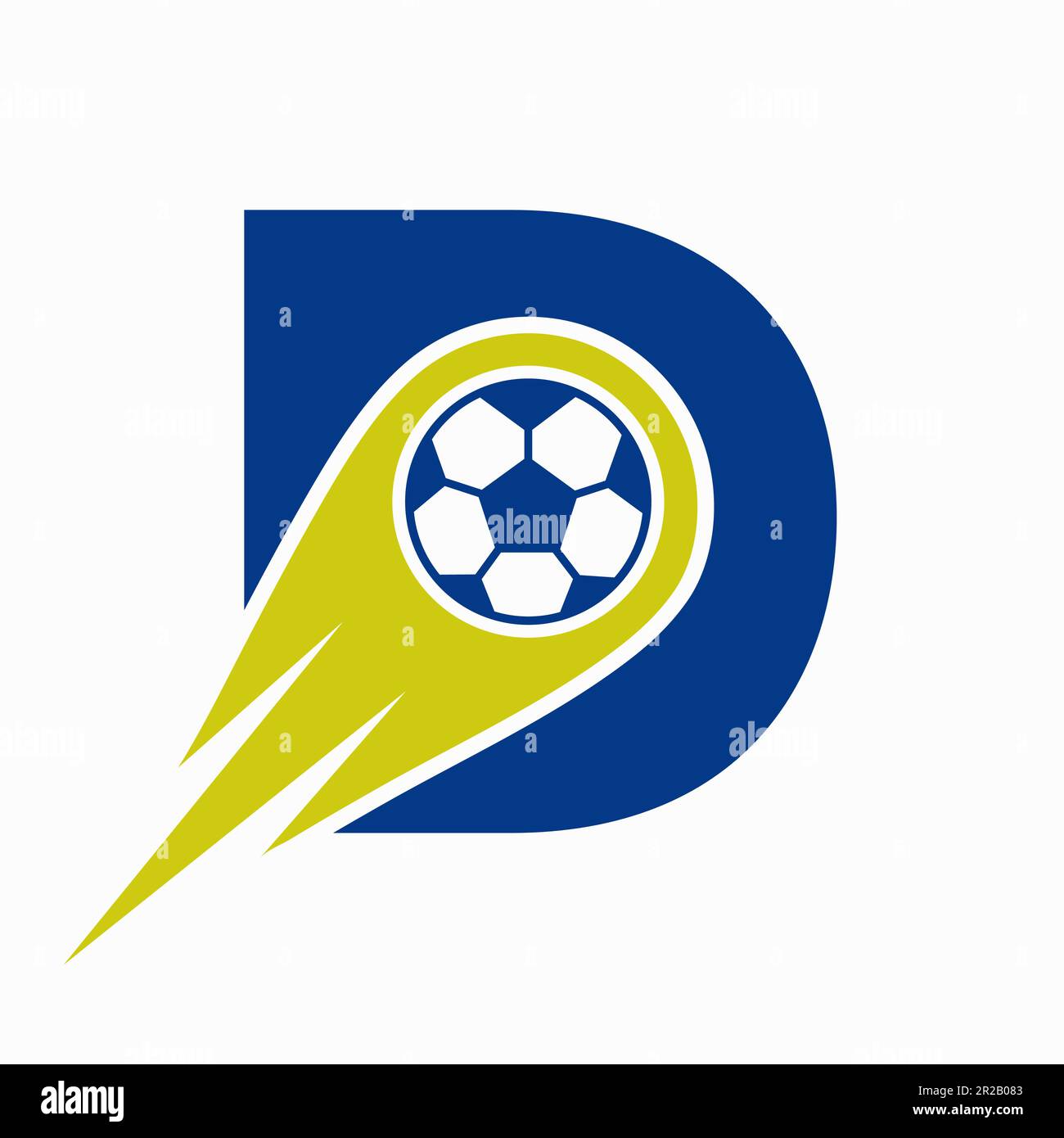 Letter D Football Logo Concept With Moving Football Icon. Soccer Logo ...