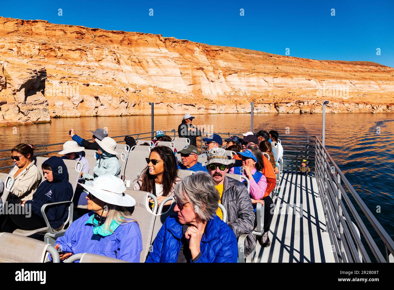 Travelers in tour boat; Lake Powell; Glen Canyon Dam; Glen Canyon ... Travelers in tour boat; Lake Powell; Glen Canyon Dam; Glen Canyon ...