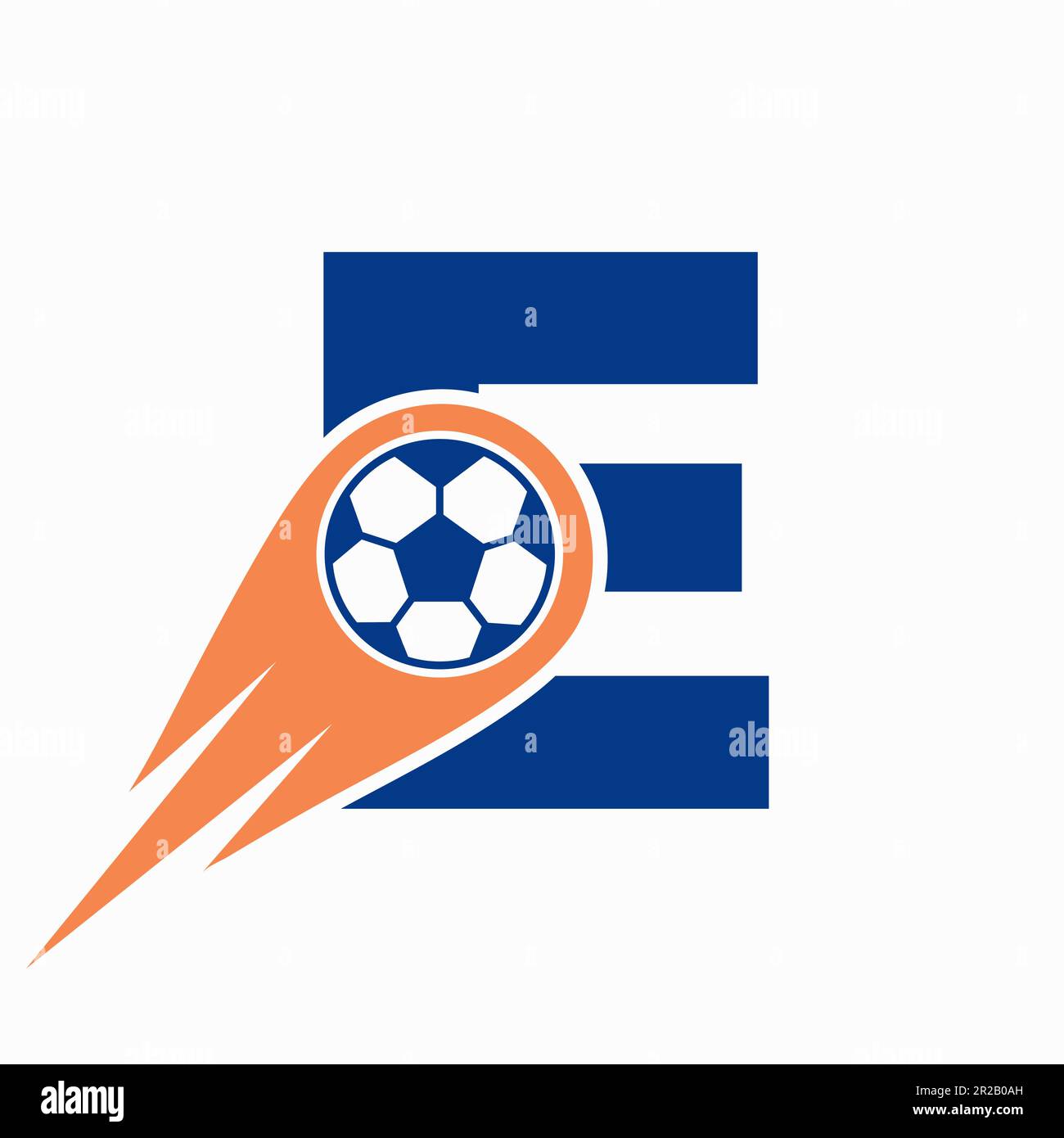 Letter E Football Logo Concept With Moving Football Icon. Soccer Logo ...