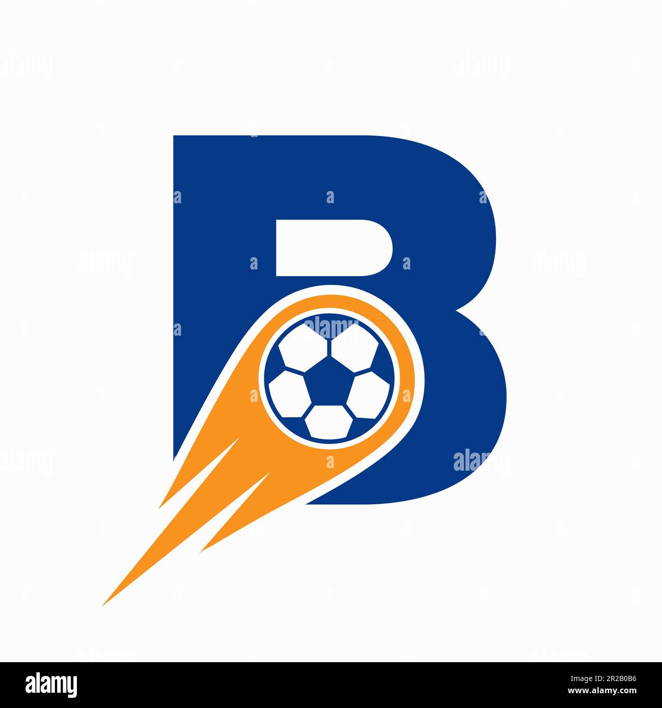 Letter B Football Logo Concept With Moving Football Icon. Soccer Logo ...