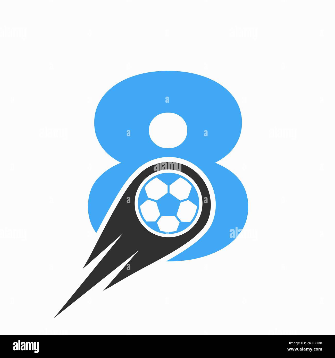 Letter 8 Football Logo Concept With Moving Football Icon. Soccer Logo ...