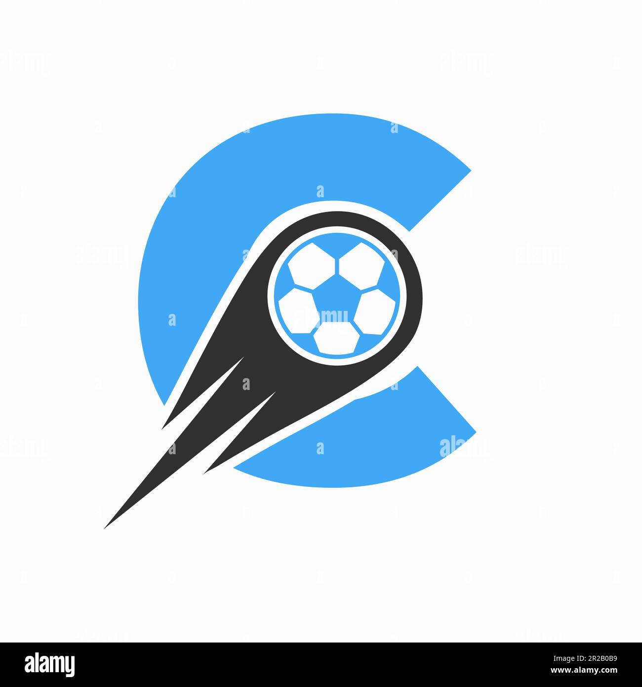 Letter C Football Logo Concept With Moving Football Icon. Soccer Logo ...