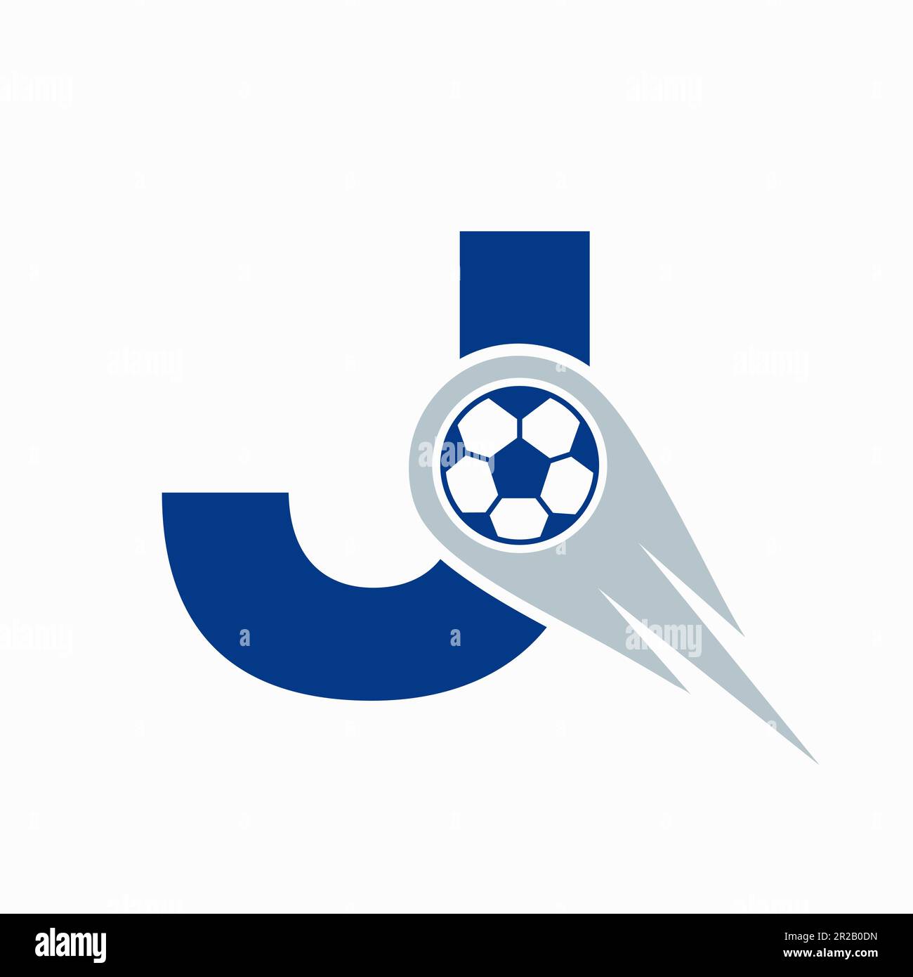Letter J Football Logo Concept With Moving Football Icon. Soccer Logo ...