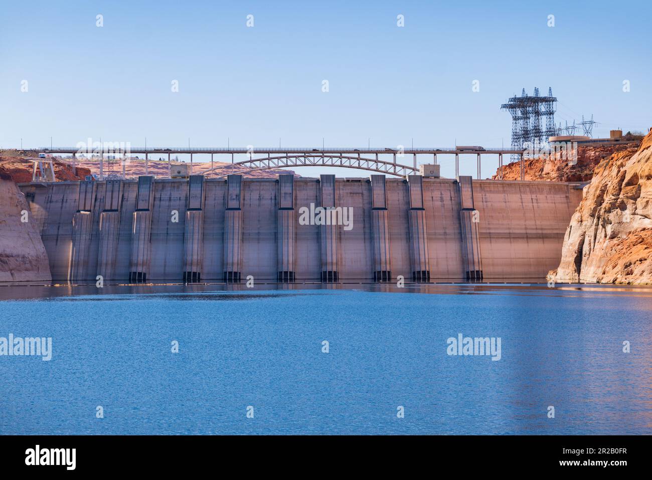 Glen Canyon Dam viewed from Lake Powell; Glen Canyon National ...