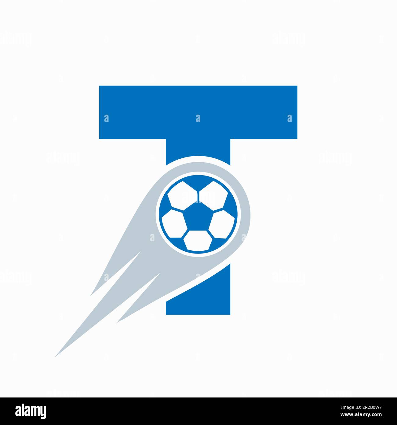 Letter T Football Logo Concept With Moving Football Icon. Soccer Logo ...