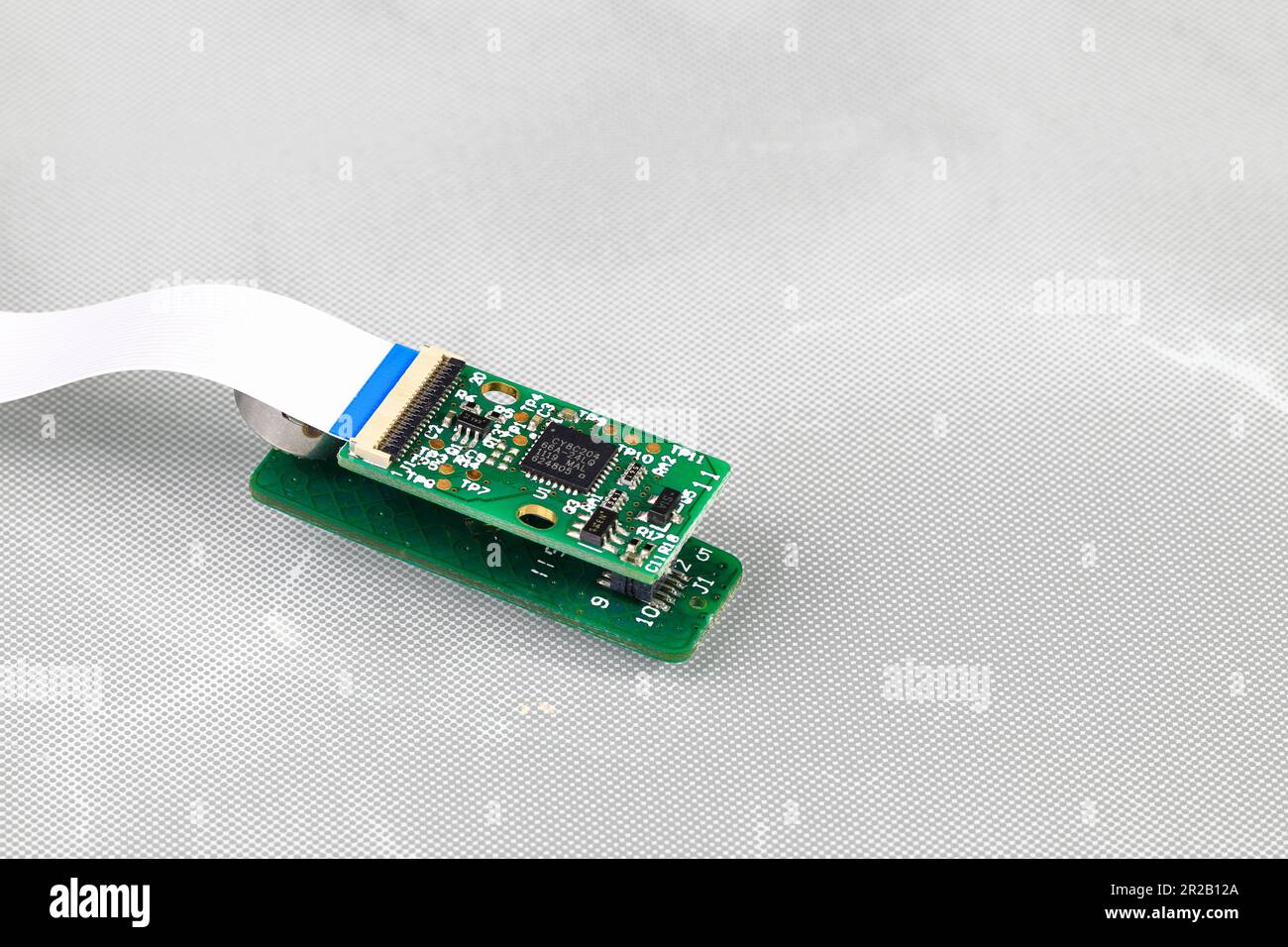 Tiny Circuit Board Iot Device Micro Controller Or Nano Computer Circuit Board Running On Wire