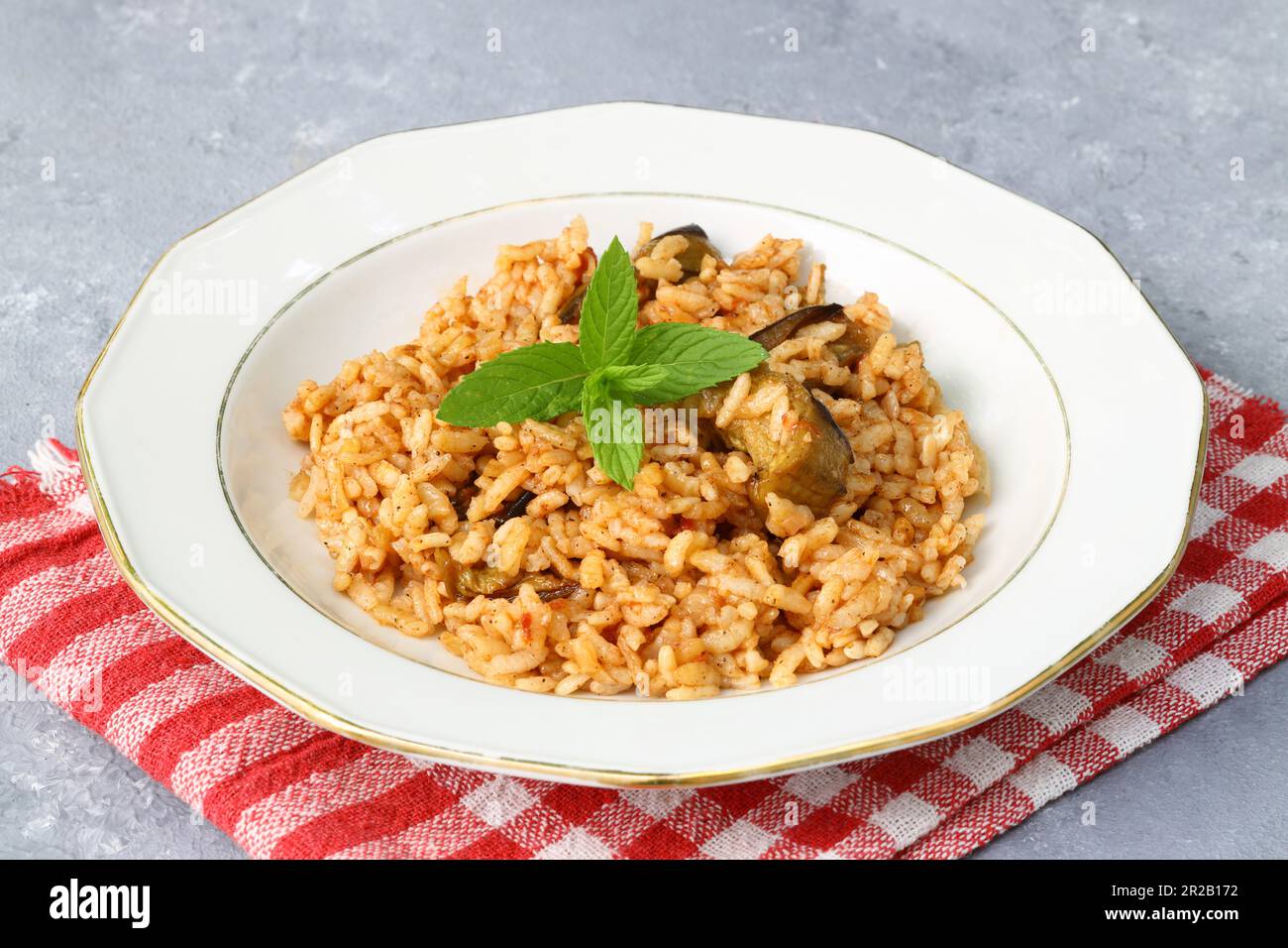 Turkish Stuffed Rice with Currants for Preparing Dolma in Plate with ...