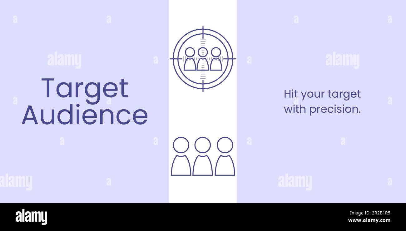 Target Audience Banner on White and Purple Background. Stylish Banner ...