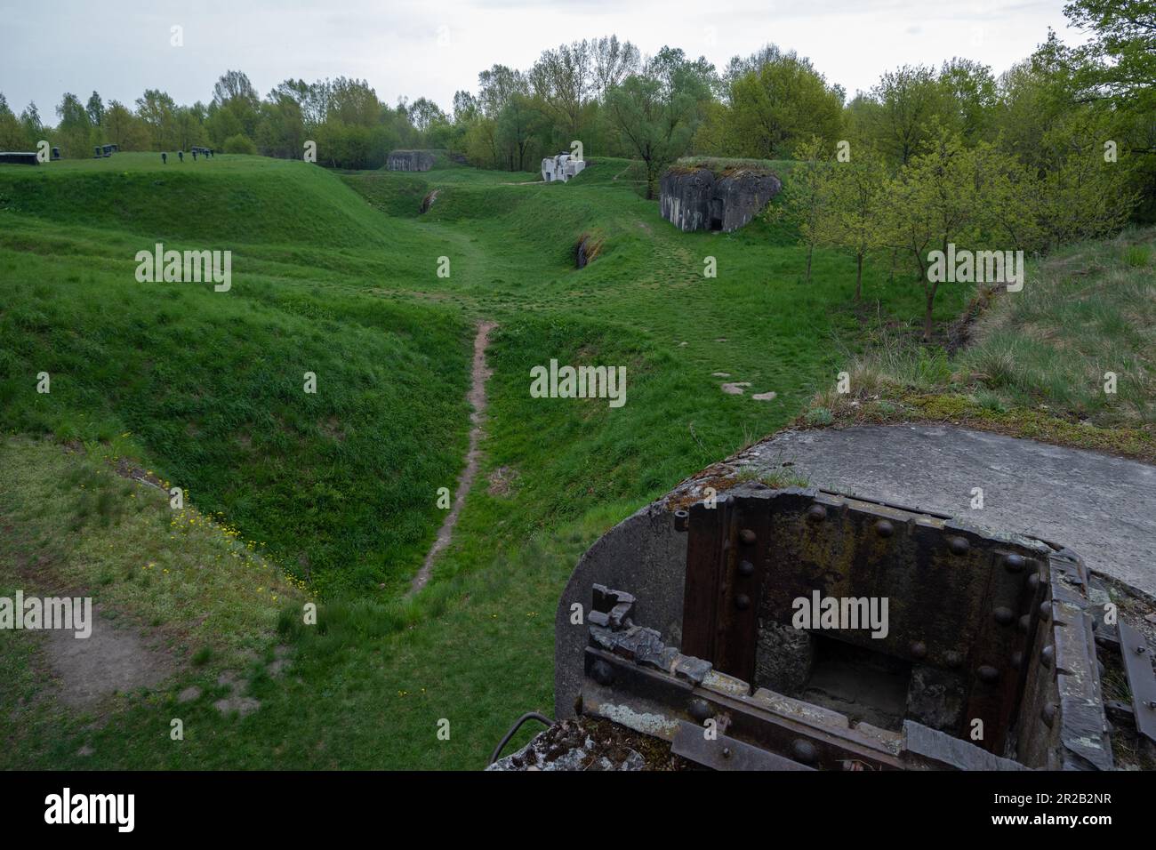 Brest, Belarus - April 30, 2023: Pillboxes of a complex of ...