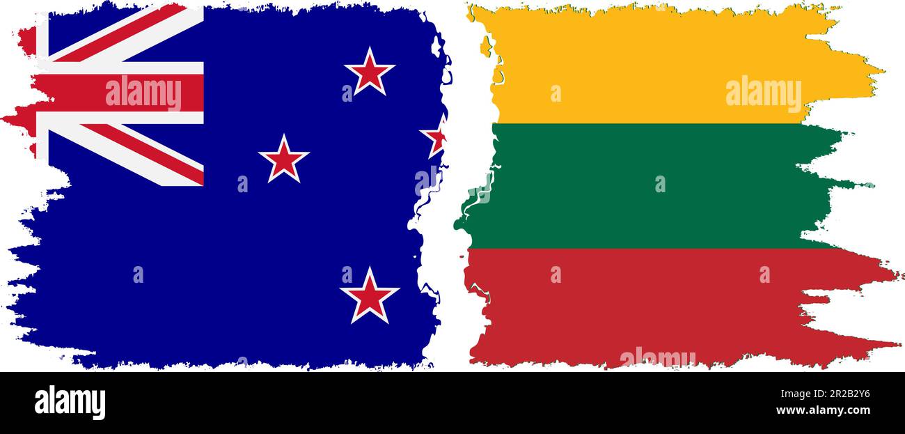 Lithuania new zealand flags hi-res stock photography and images - Alamy