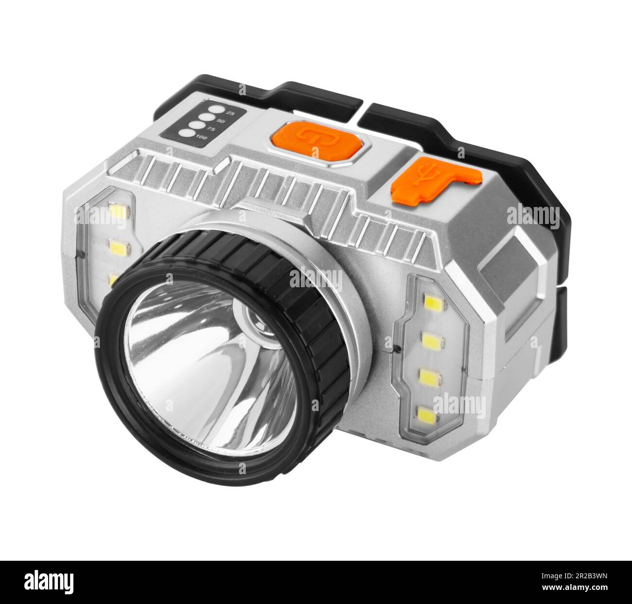 LED headlamp white background in insulation Stock Photo - Alamy