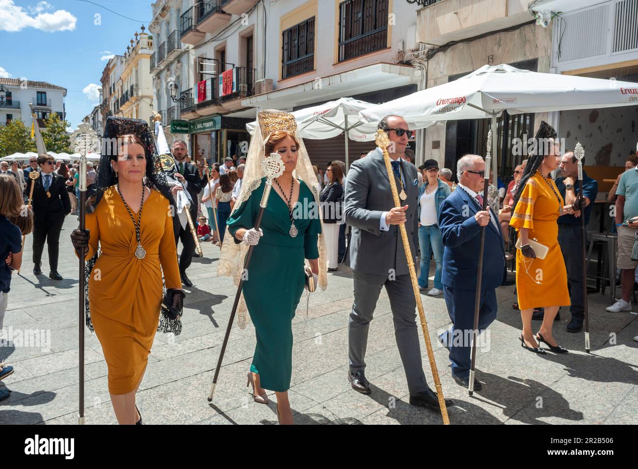 Ronda, Malaga, Spain, Crowd People, Traditional Costumes, Marching in ...