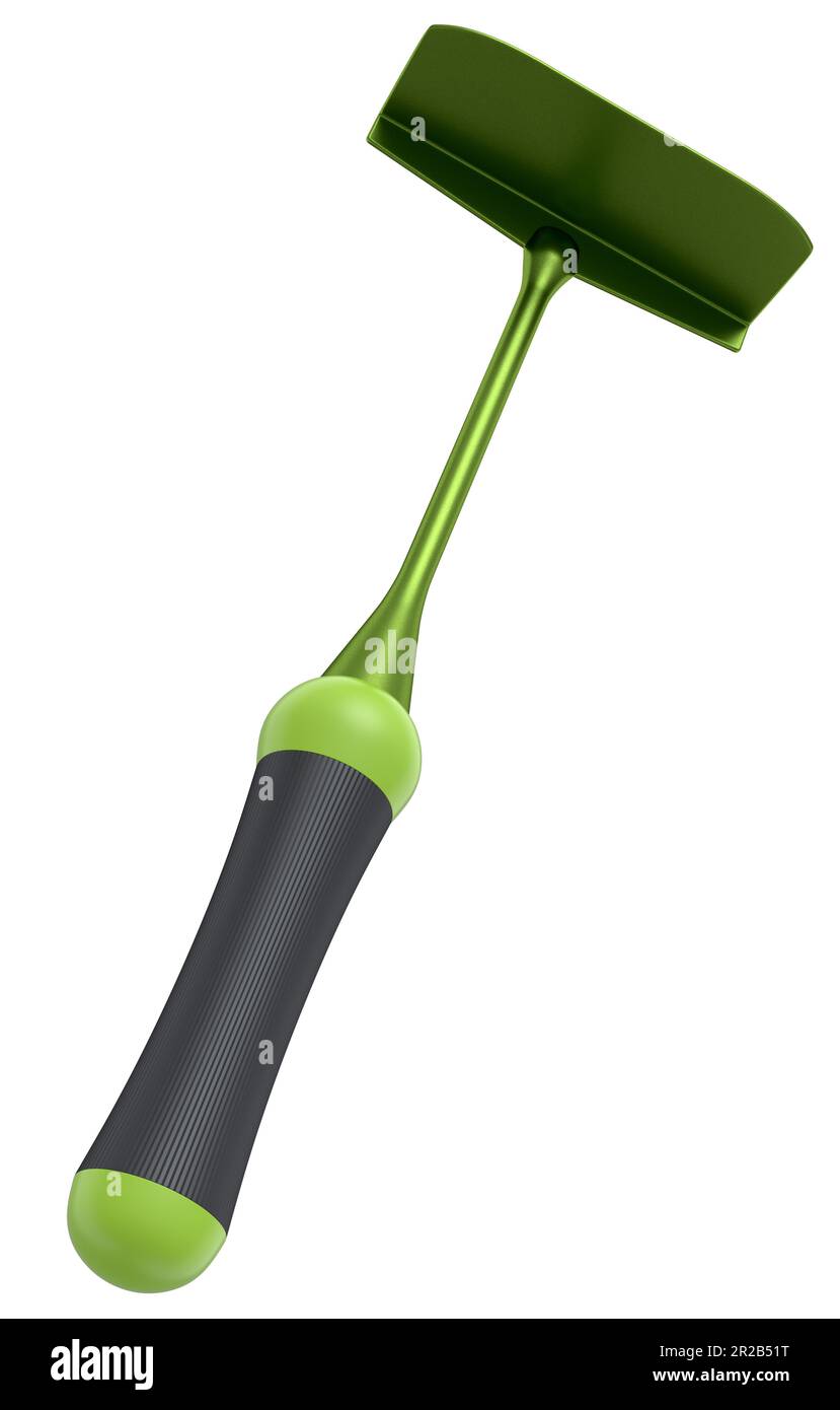 Hoe with wooden stick for planting flowers and vegetables on white ...