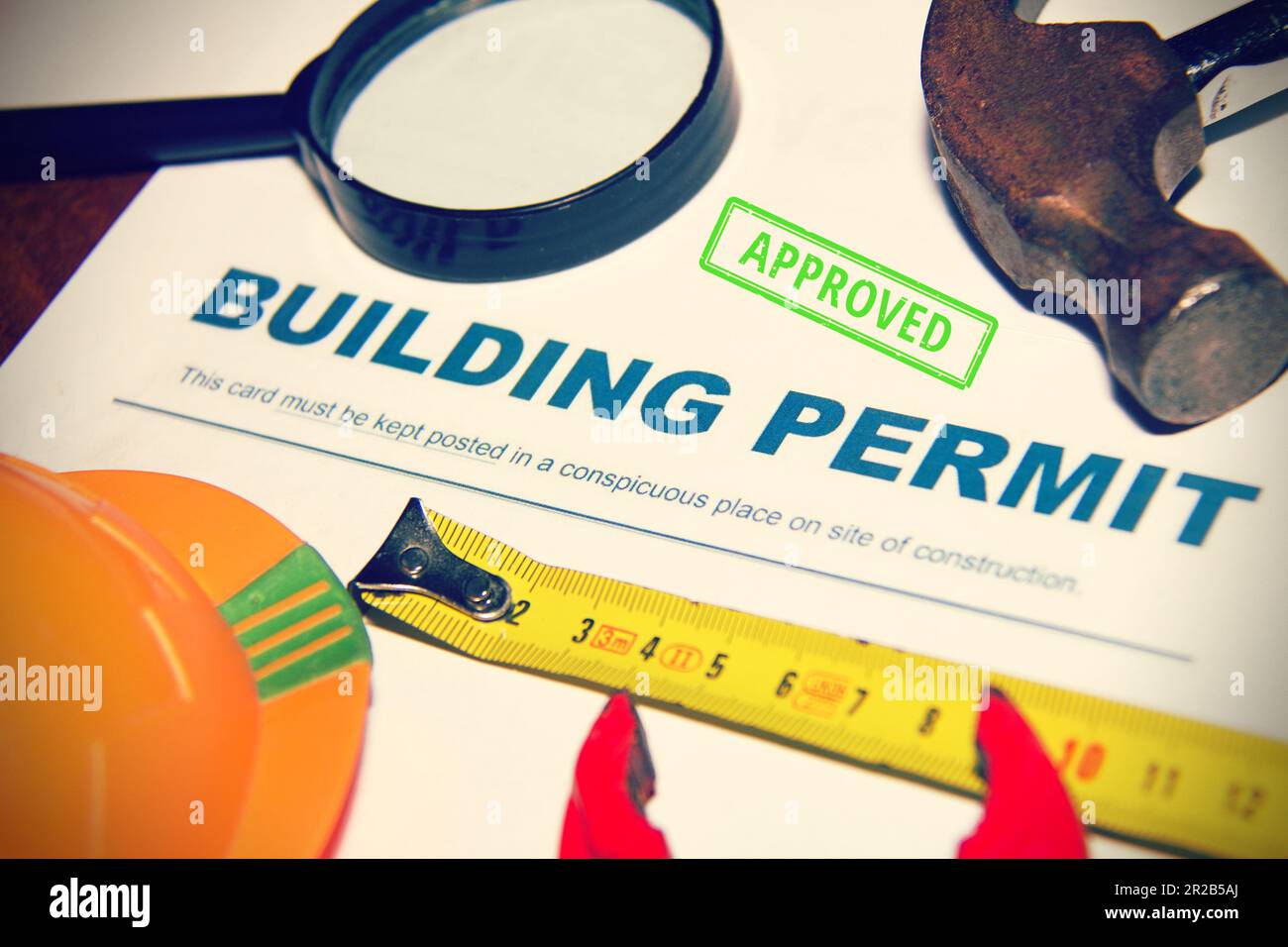 Building Permit concept with “approved” text . Permit about building ...