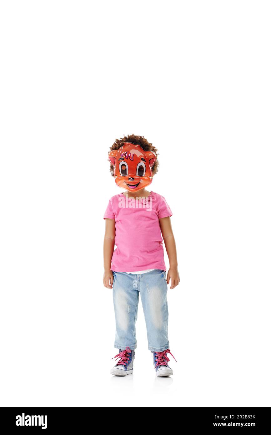 Lets go play in a make-believe world. Studio shot of a cute little girl ...