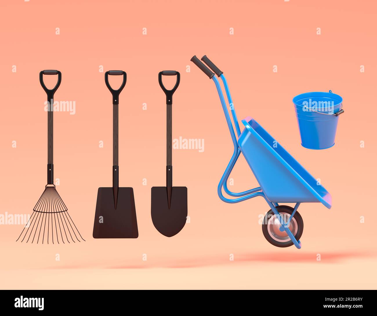 Wheelbarrow And Rake Clipart