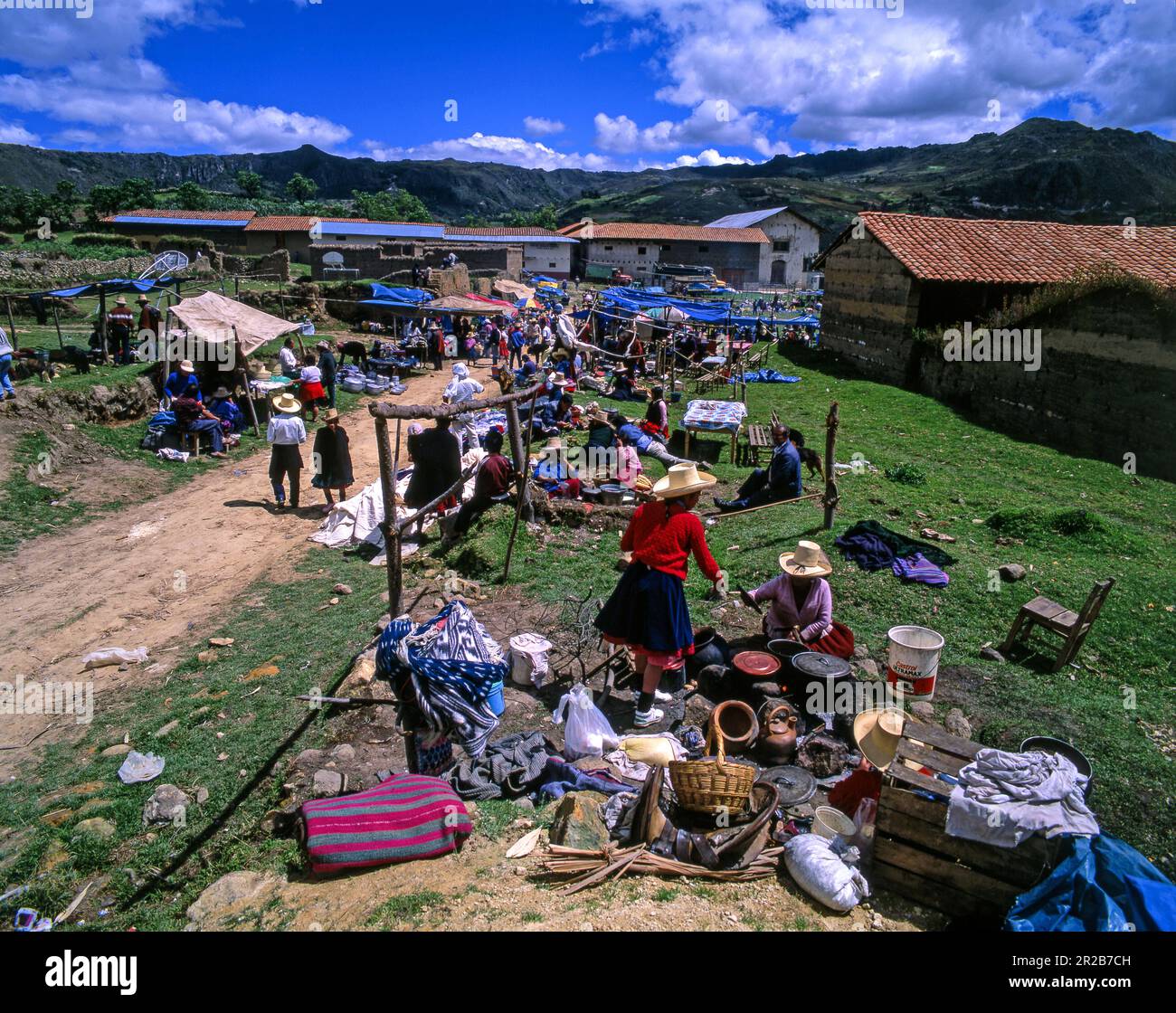 Peru.Cajamarca.Rural market of Combayo. Farmers Stock Photo - Alamy