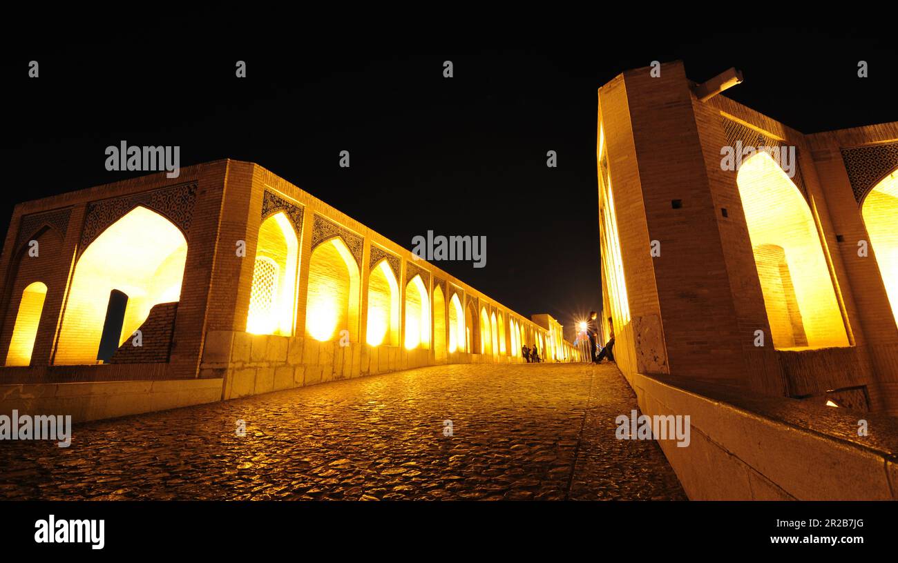 Khaju Bridge, located in Iran's Isfahan province, was built in 1650 ...
