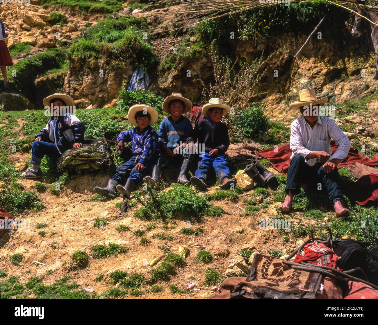 Peru.Cajamarca.Rural market of Combayo. Farmers Stock Photo - Alamy